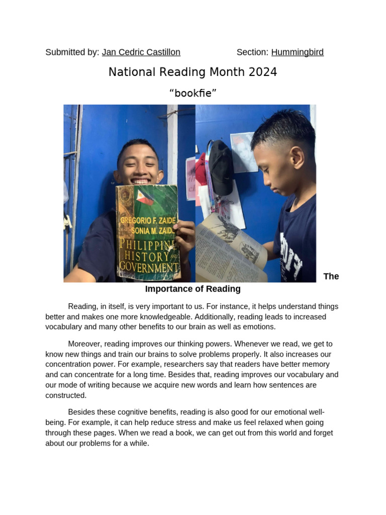 Importance of Reading by Castillon | PDF