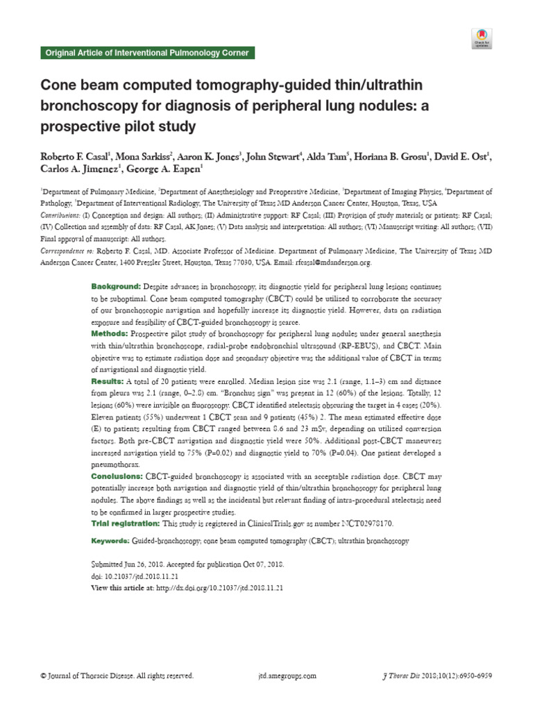 Casal Et Al - J Thorac Dis - 2018 | PDF | Ct Scan | Lung Cancer