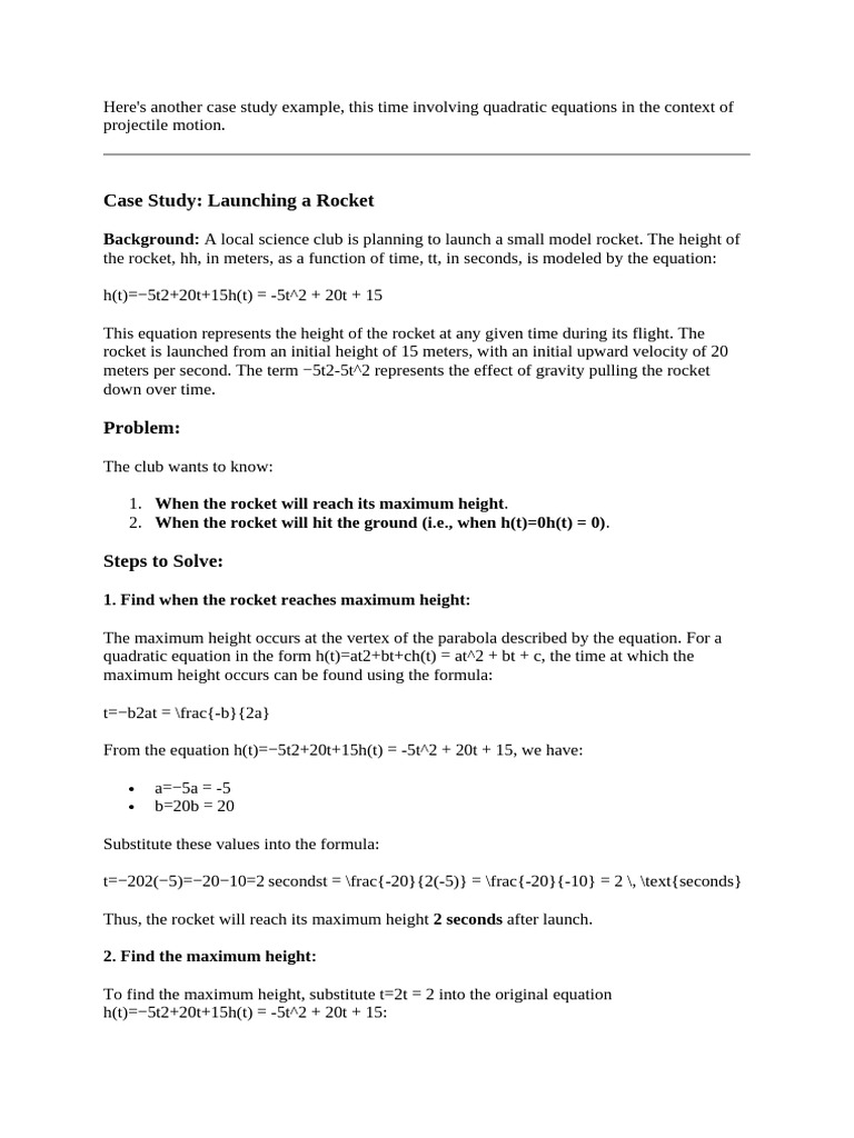 launching a rocket | PDF | Mathematical Objects | Mathematics