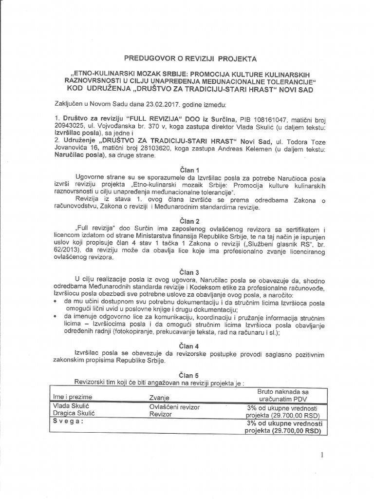 Predugovor Stari Hrast | PDF