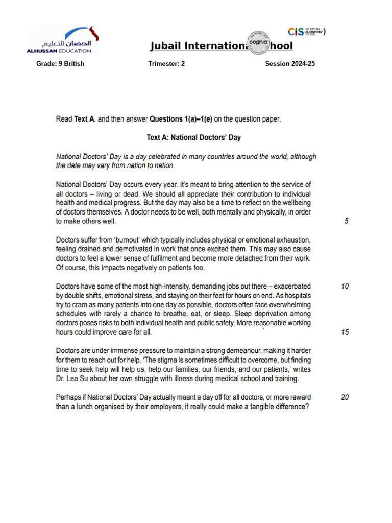 Past paper practice (READING) | PDF