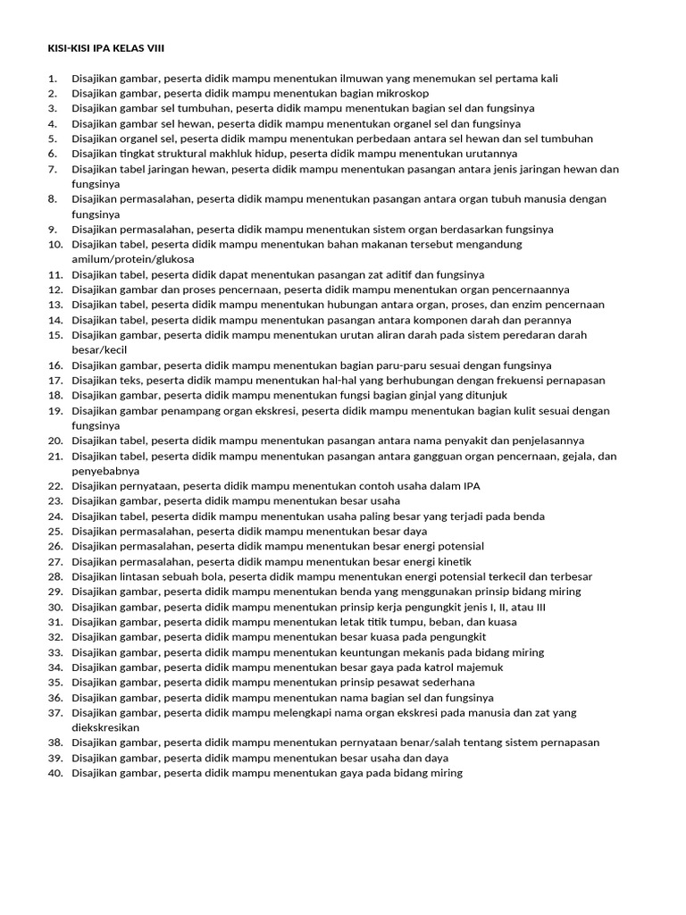 Kisi Sas Ipa 8 | PDF