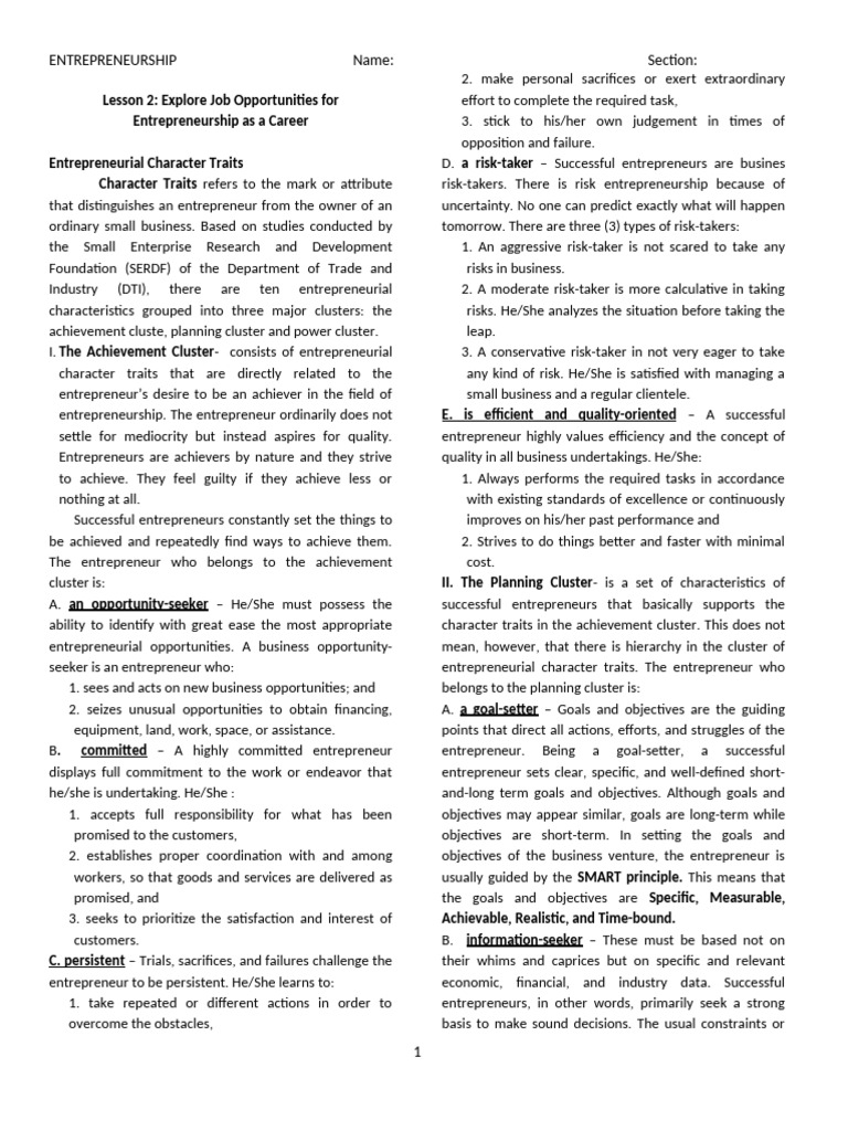 l2 Job Opportunities For Entrep 1 | PDF | Entrepreneurship ...