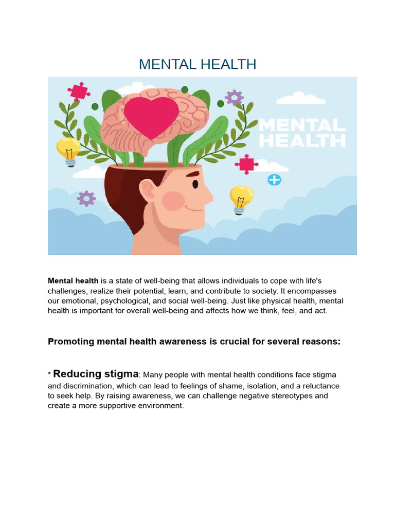 Mental Health Presentation | PDF