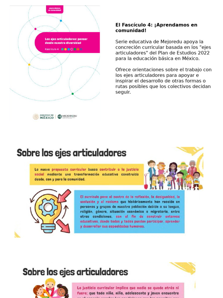 Ejes Articuladores 3 Sesión Pdf Inclusión Educación Enseñando