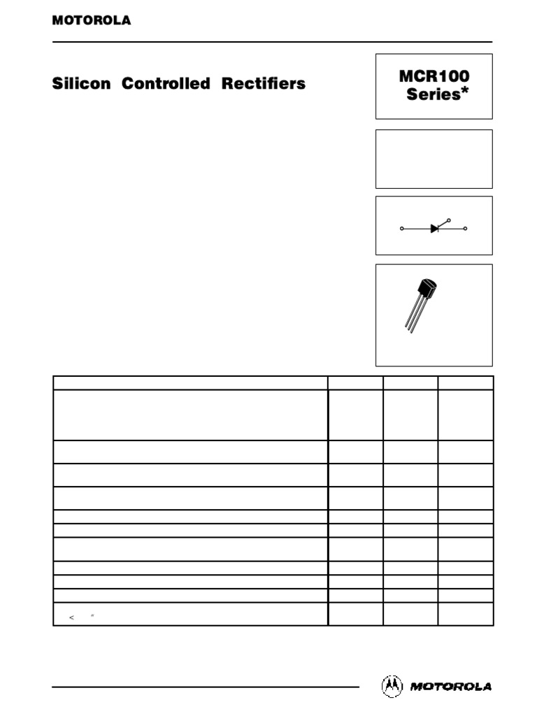 mcr100 | PDF | Voltage | Electronic Engineering