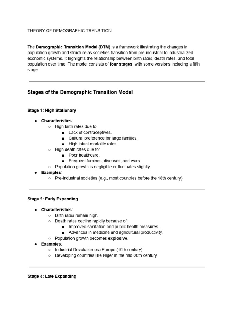Understanding Demographic Transition Stages | PDF | Birth Rate ...