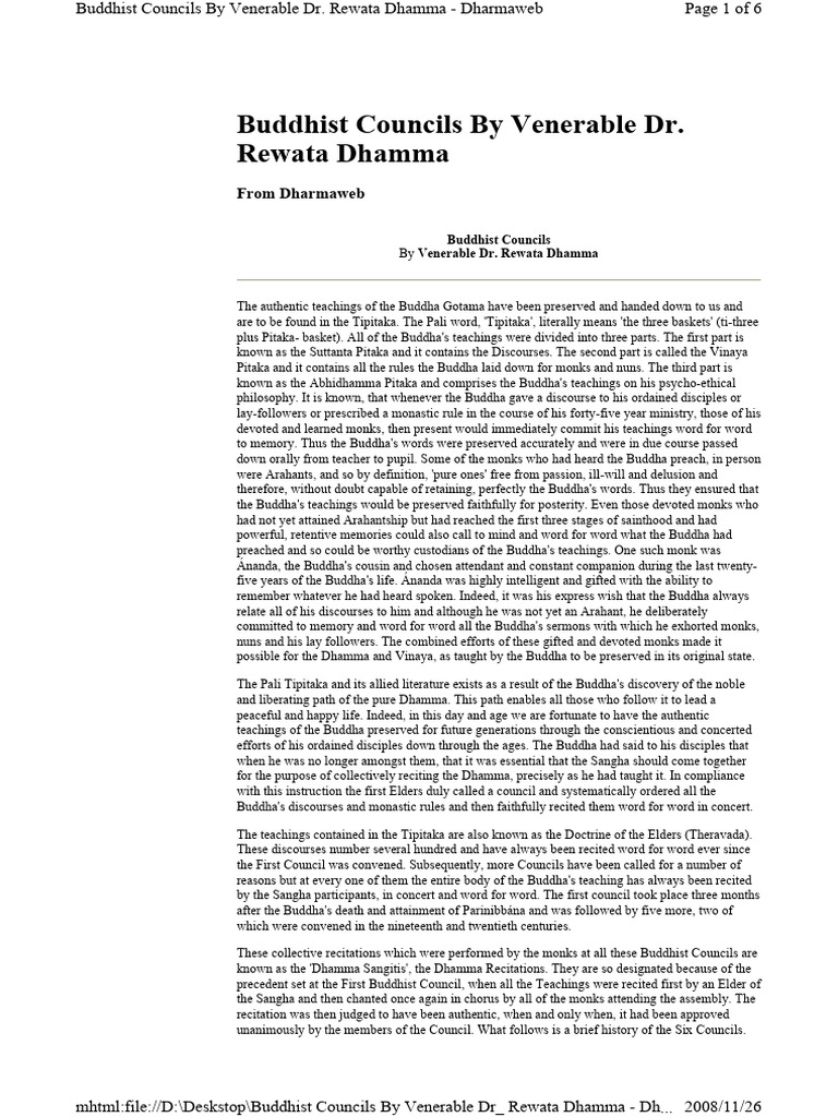 Dr-Revata-the Buddhist Councils | PDF | Indian Religions | Indian ...
