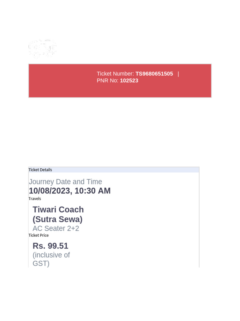 TKT Satna To Rewa | PDF