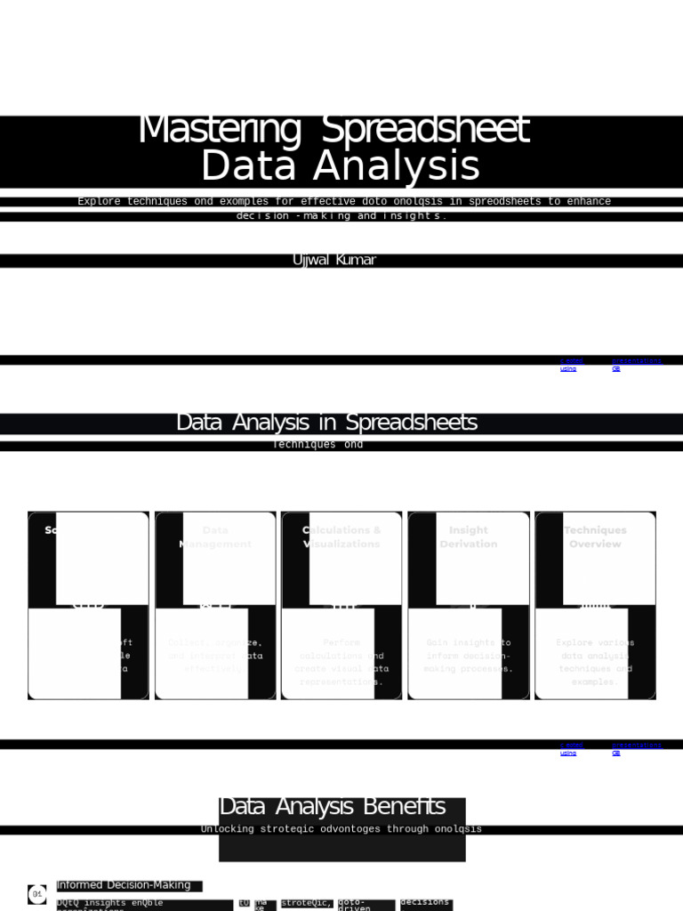 Data Analysis in Spreadsheets Techniques and Examples | PDF ...