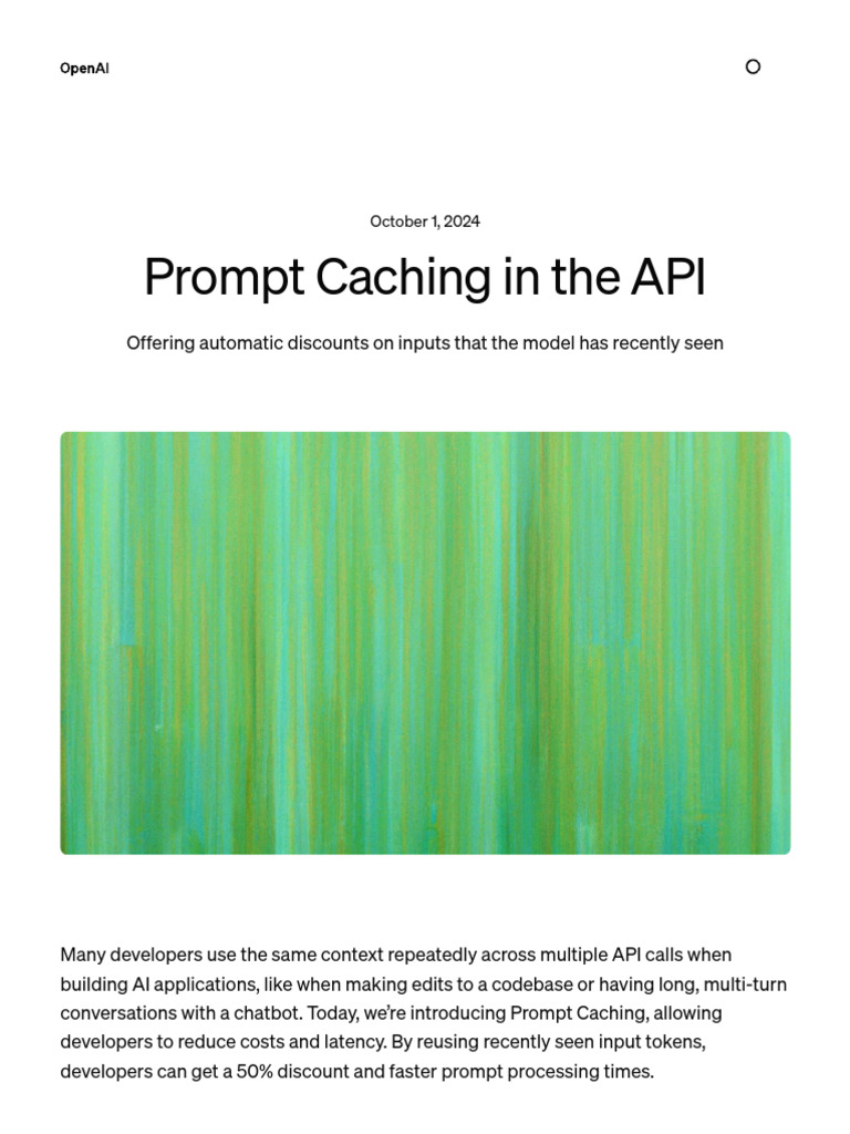 Prompt Caching in the API _ OpenAI | PDF | Artificial Intelligence | Cache (Computing)