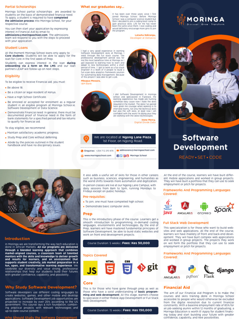 Moringa School SD Brochure Hybrid A4 2022 Compressed | PDF | Learning | Computer Programming