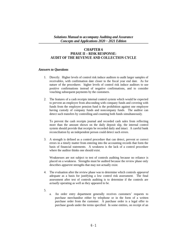 Sol_Chap6 | PDF | Invoice | Audit