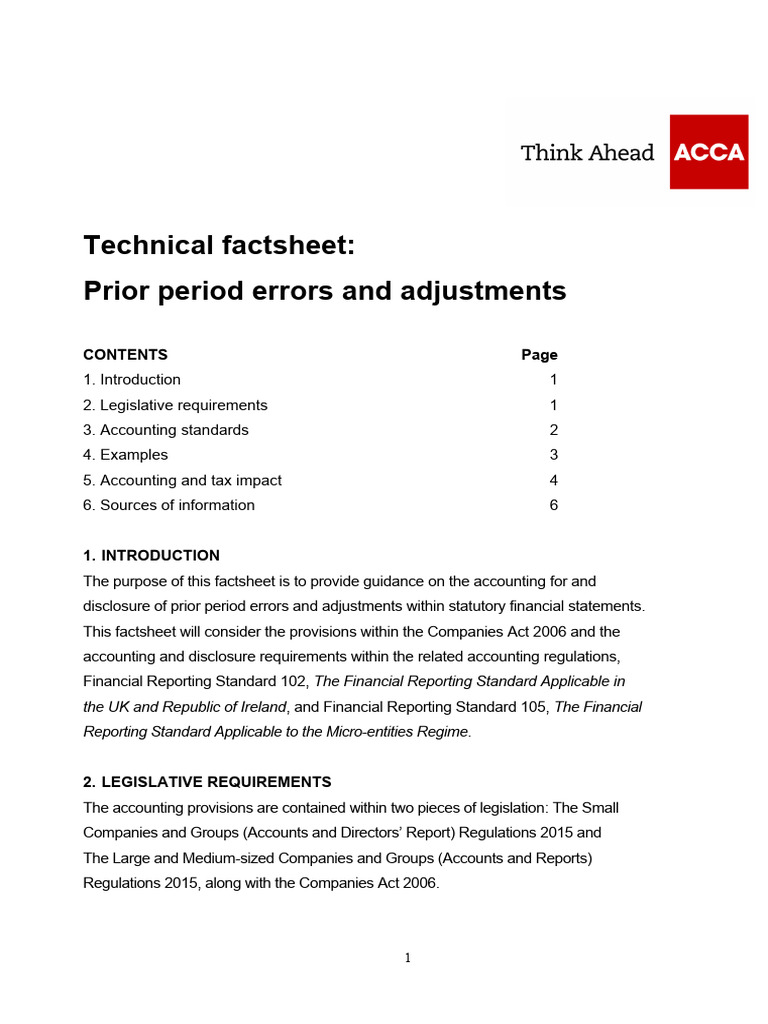prior-period-errors-adjustments ACCA Tech Sheet | PDF | Accounting ...