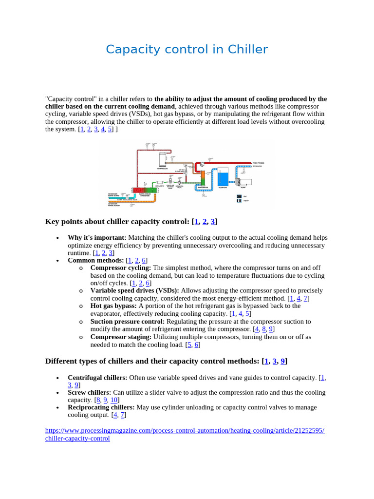 Capacity Control in Chiller | PDF