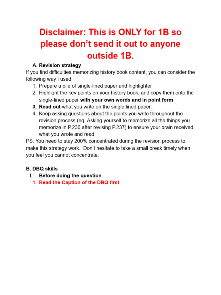 History Revision and DBQ Guide | PDF