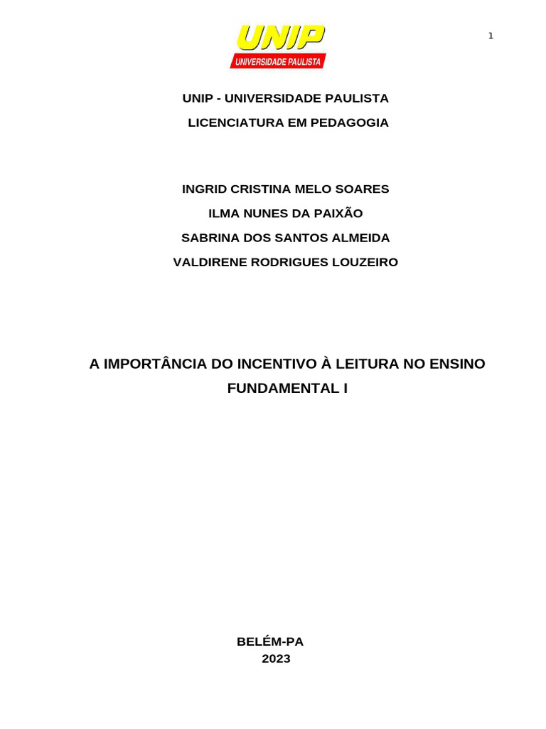 Tcc Pronto Pdf Alfabetização Aprendizado