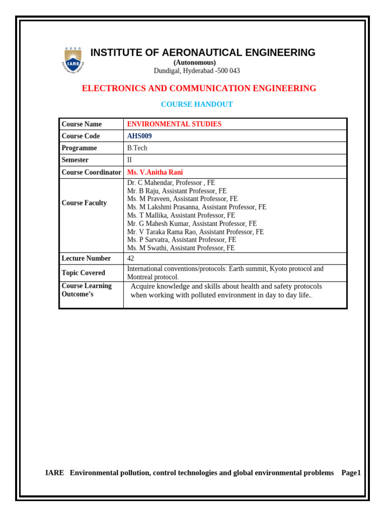 Environmental Studies Course Overview | PDF | Chlorofluorocarbon ...