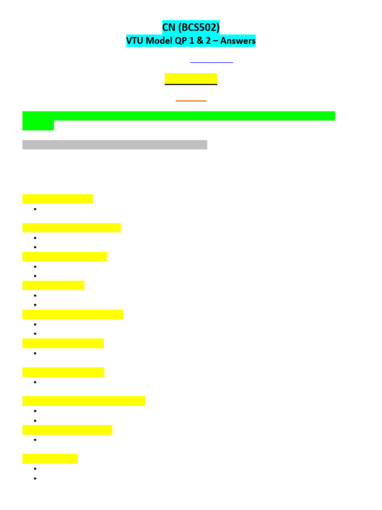 IMP - CN MQP 1 & 2 Answers | PDF | Transmission Medium | Computer Network