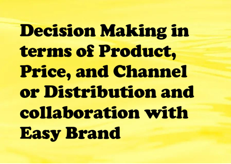 Decision Making in Terms of Product | PDF