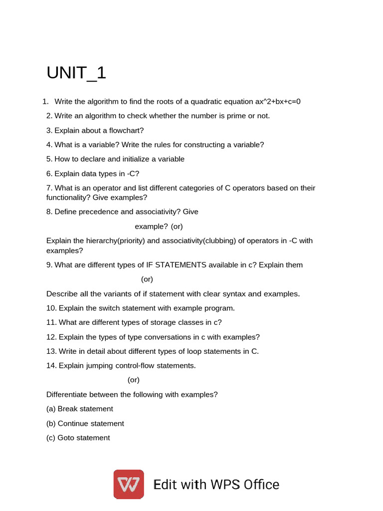 Pps Imp Questions PDF | PDF | Pointer (Computer Programming) | C ... Pps Imp Questions PDF | PDF | Pointer (Computer Programming) | C ...