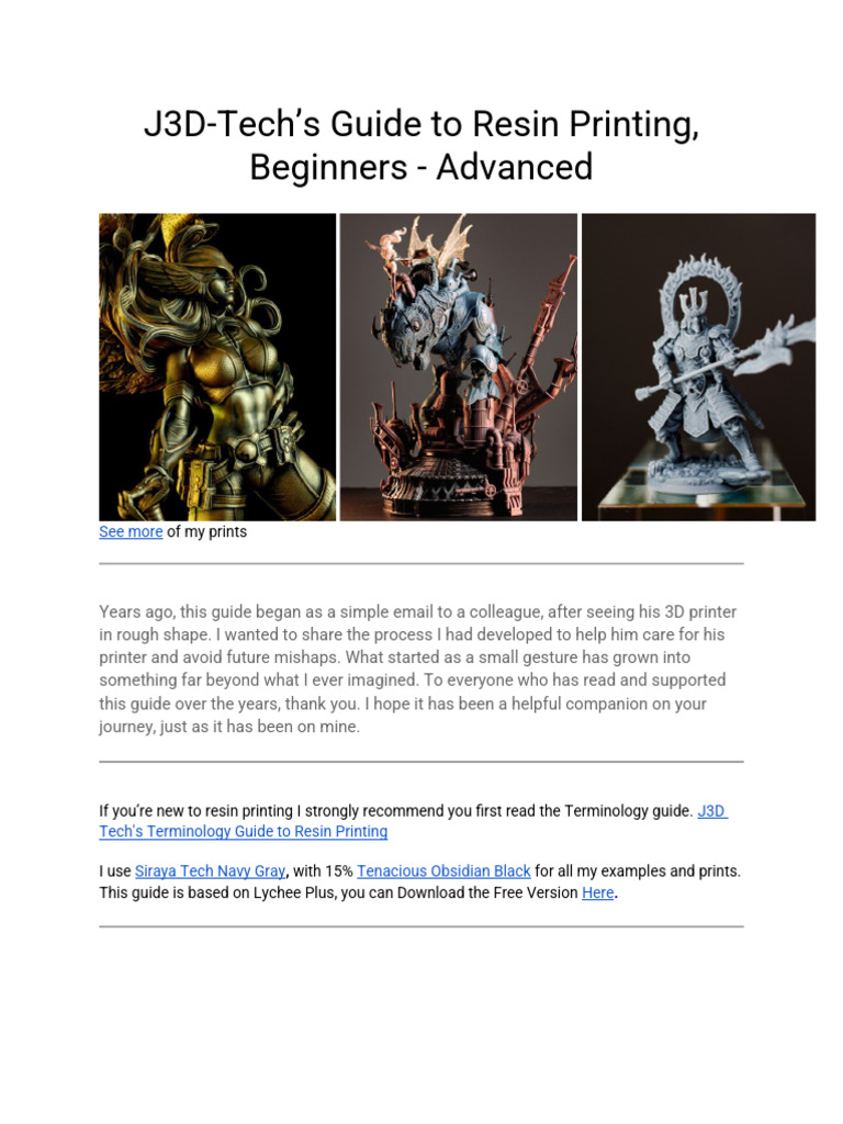 J3DTech Guide To Resin 3D Printing | PDF | Lift (Force) | Printer (Computing)