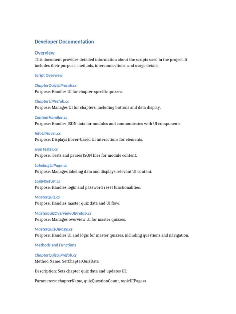 Developer Script Documentation Guide | PDF | Parameter (Computer ...