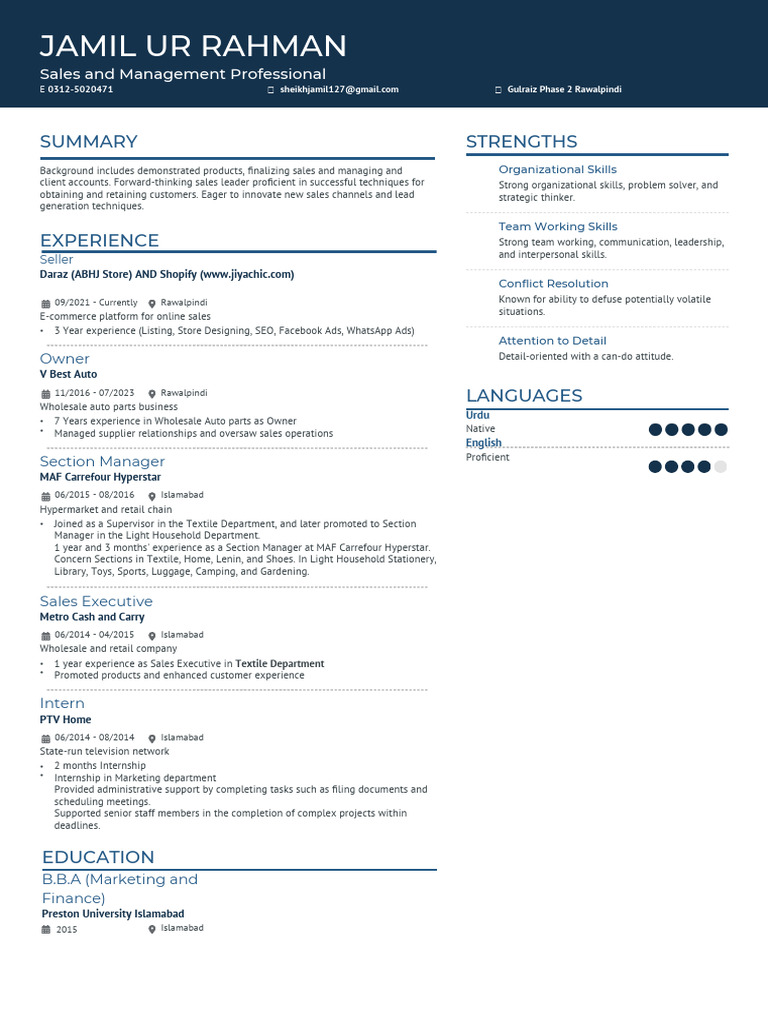 Jamil. Cv | PDF | Business | Economies