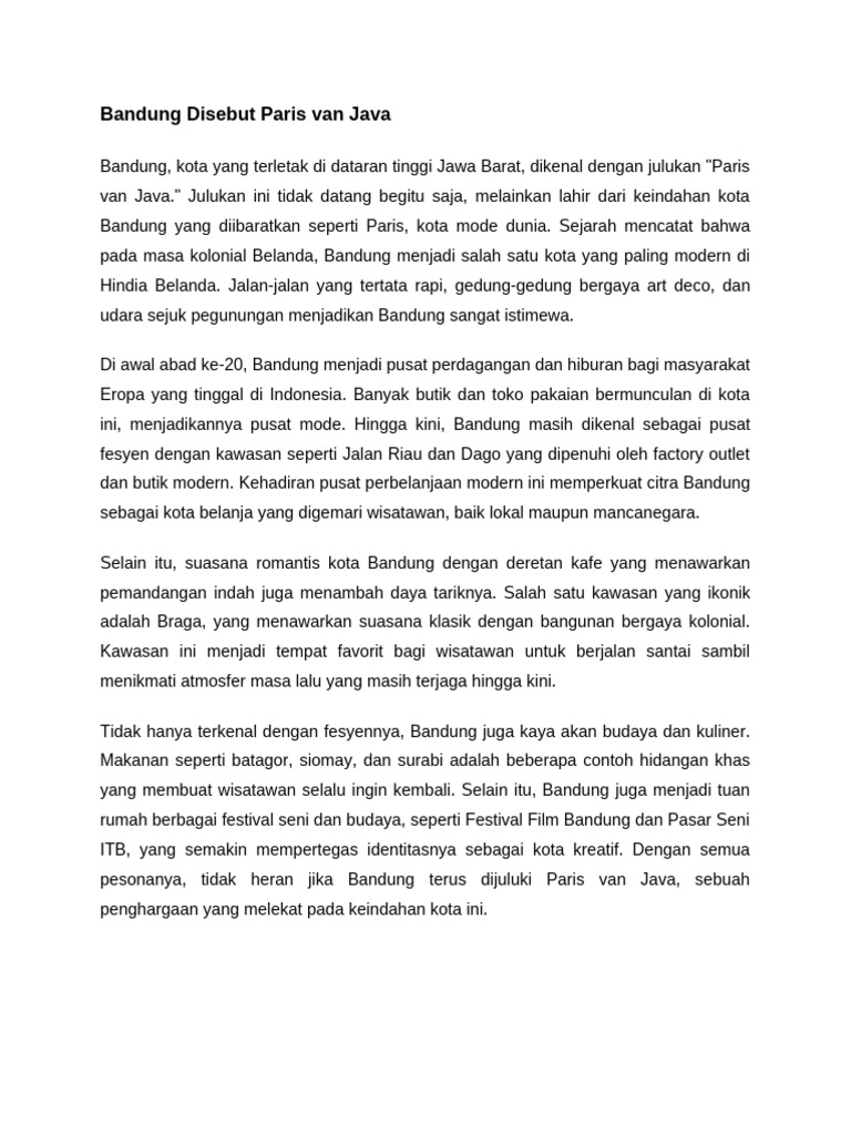 Bandung: Paris van Java yang Menawan | PDF
