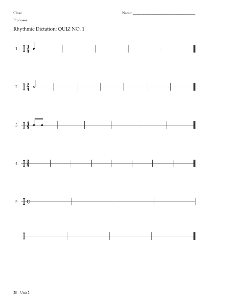 Theory 2 Dictation PDFs | PDF | Tempo | Harmony