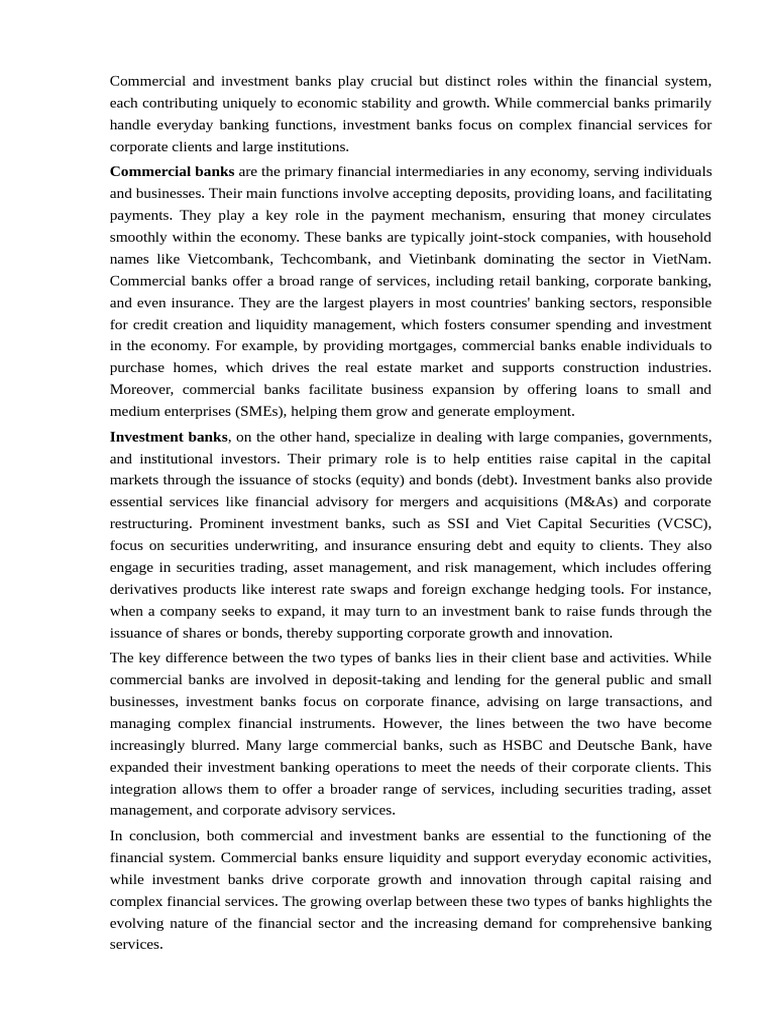 Unit 12 Task 2 Pdf Investment Banking Banks