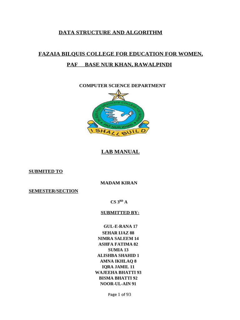 DSA Final Lab Mannual G#3 (REAL) .......... | PDF | Queue (Abstract Data Type) | Computing