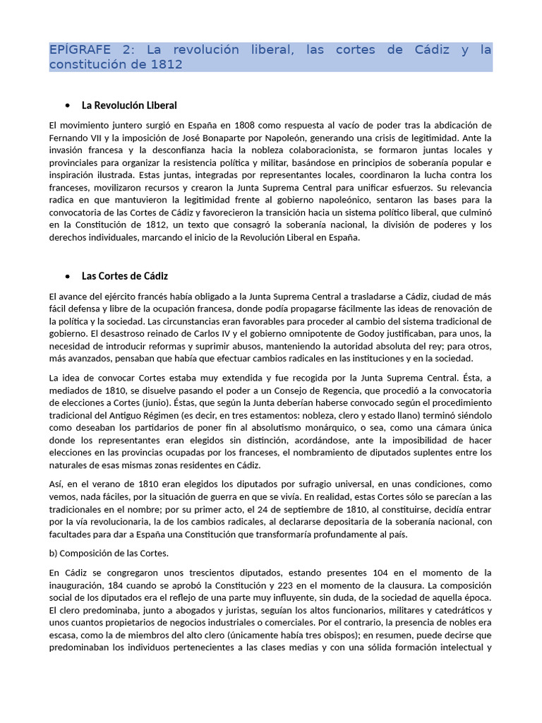 Constitución de Cádiz 1812: Revolución Liberal | PDF | Constitución | Ciencias Políticas