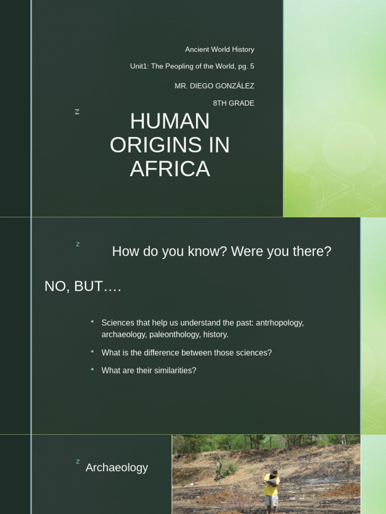 Class 1 T1 HUMAN ORIGINS IN AFRICA | PDF