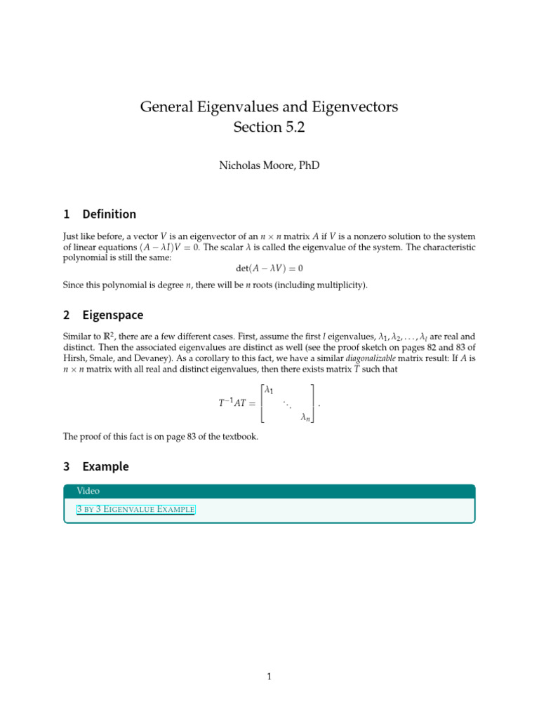 General Eigenvalues and e i Gen Vectors | PDF