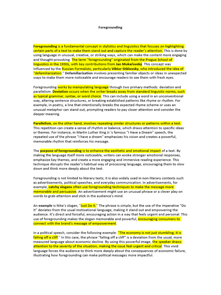 Foregrounding PDF | PDF | Linguistics | Human Communication