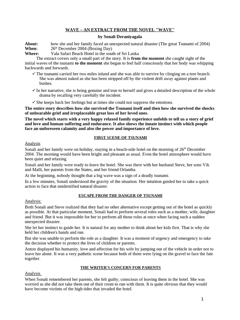 WAVE - Prose summary | PDF | Natural Disasters | Tsunami