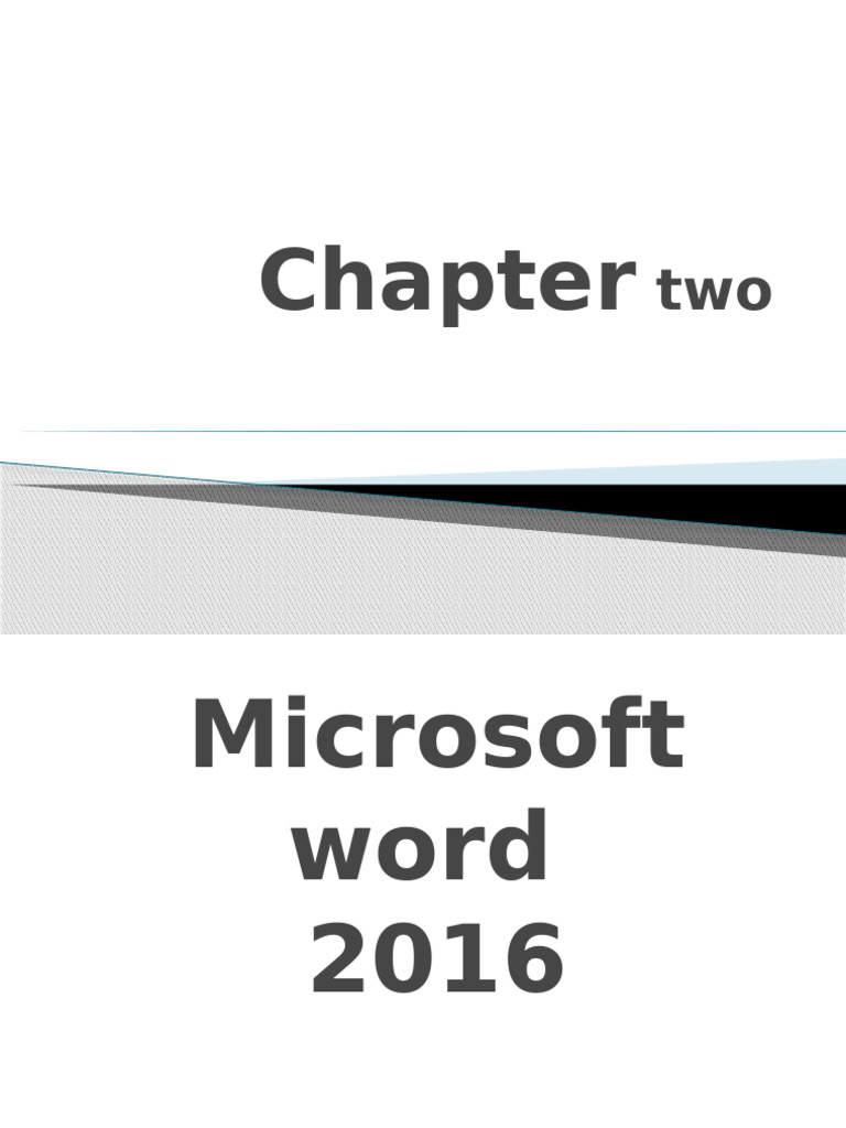 Chapter 2 Word ت | PDF | Microsoft Word | Software