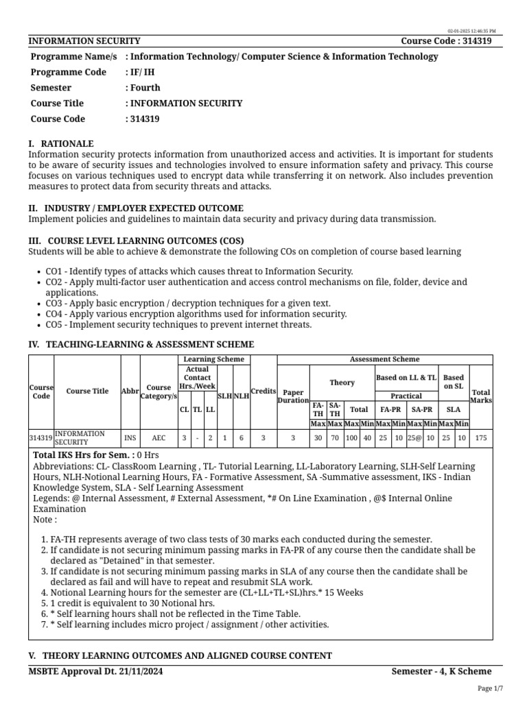 314319-Information Security | PDF | Cryptography | Encryption