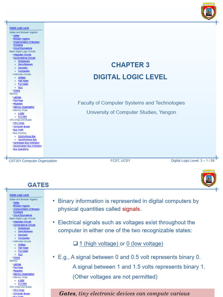 CH 3 Digital Logic Level | PDF | Logic Gate | Digital Electronics