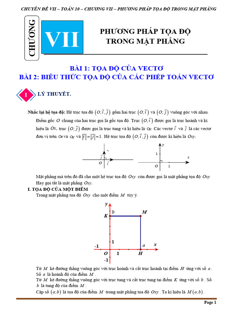 Chuyen de Phuong Phap Toa Do Trong Mat Phang Toan 10 Canh Dieu Trang 1 | PDF
