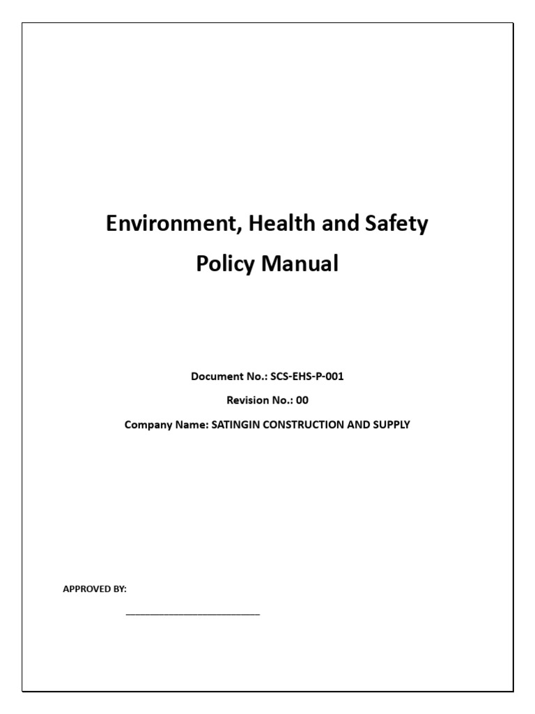 EHS POLICY MANUAL (1) | PDF | Personal Protective Equipment | Waste
