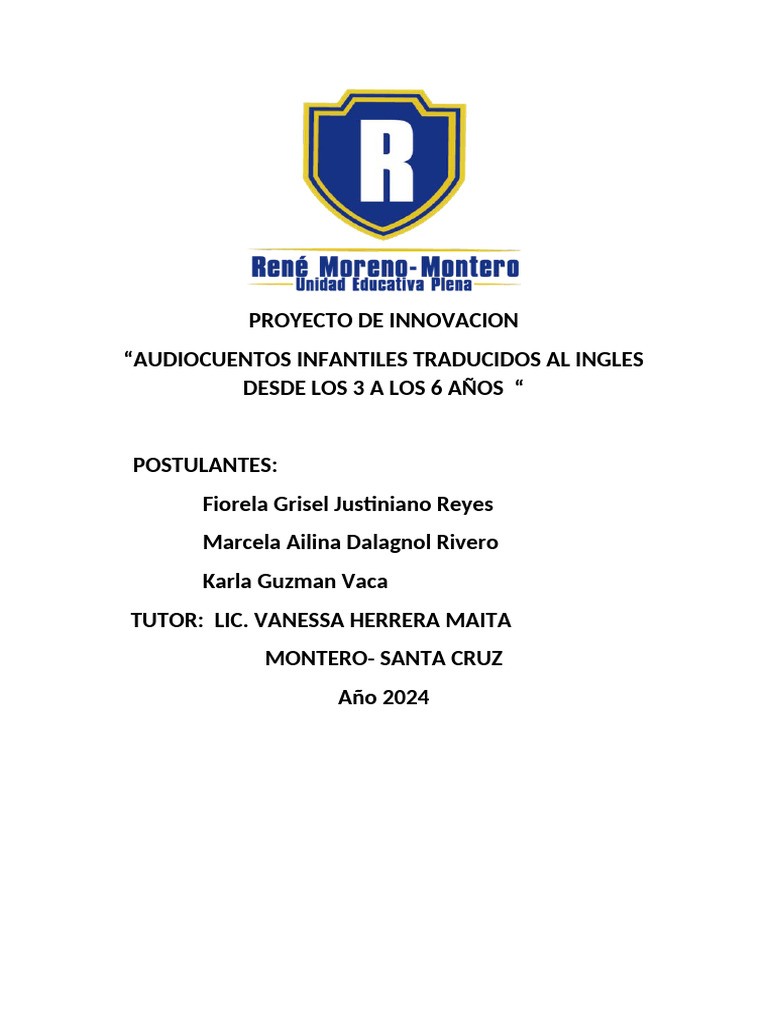 Proyecto de Audiocuentos Traducidos Al Ingles Correccion | PDF | Aprendizaje | Audiolibro