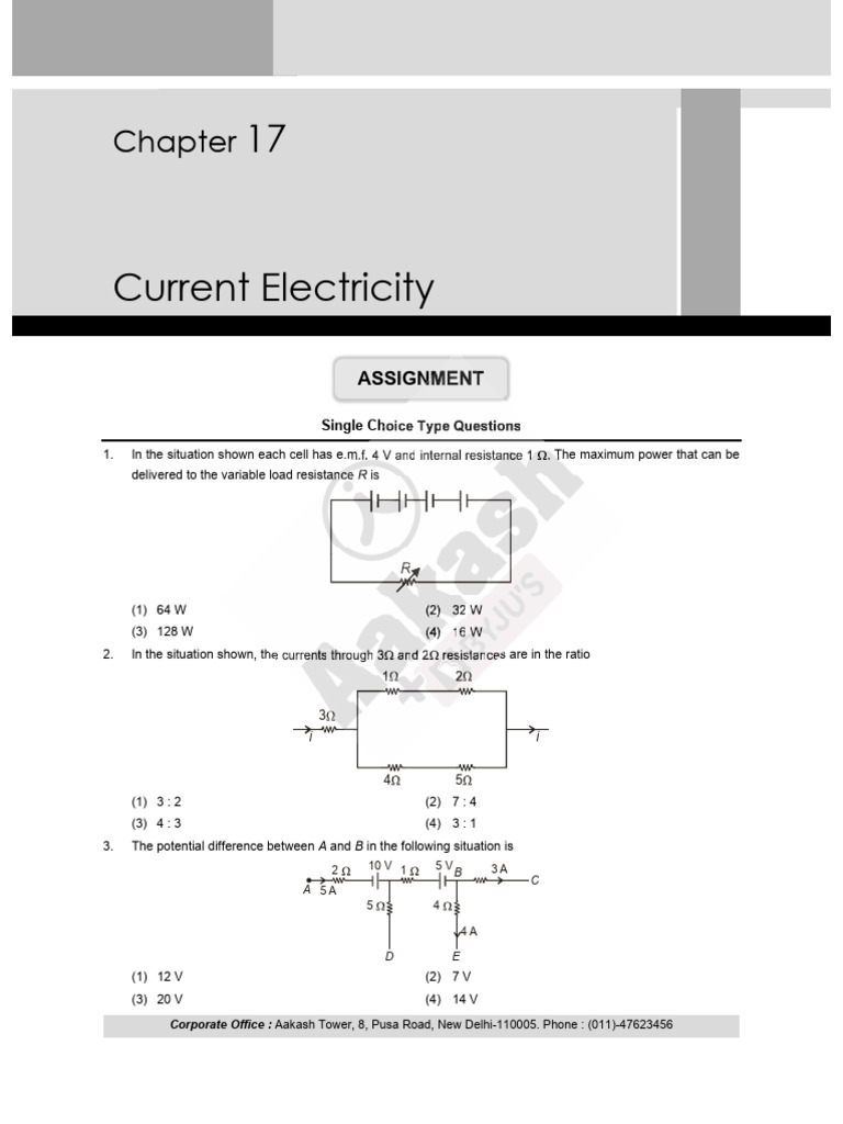 CURRENT ELECTRICITY | PDF | Series And Parallel Circuits | Electrical Engineering