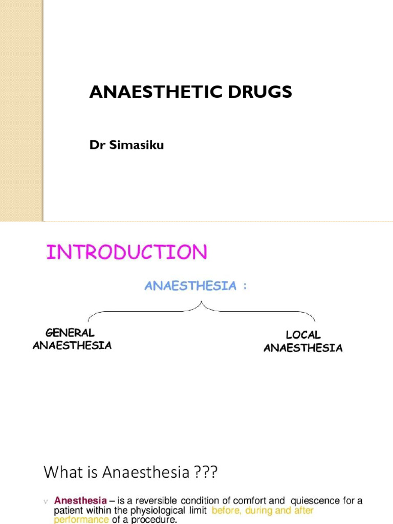 Local and General Anaesthesia | PDF
