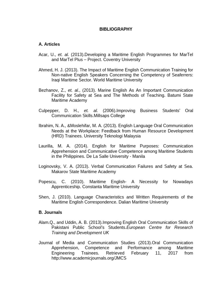 SAMPLE-COPY-BIBLIOGRAPHY-1 | PDF | Human Communication | Communication