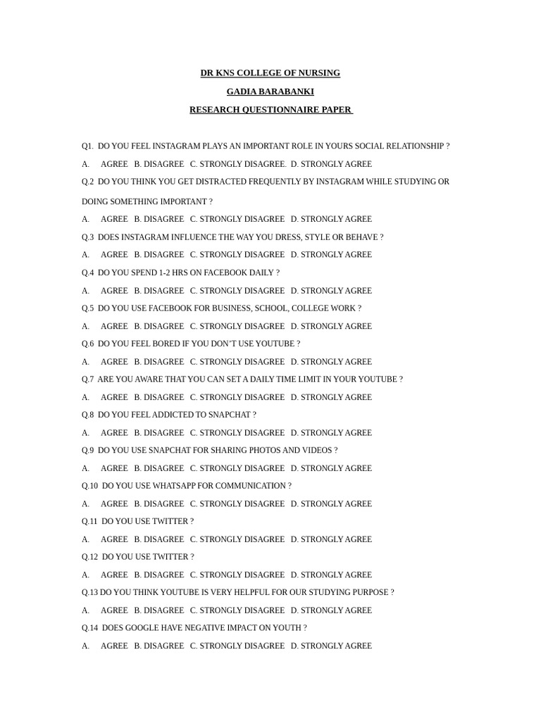 DR KNS College English Questions | PDF | Popular Psychology | Snapchat