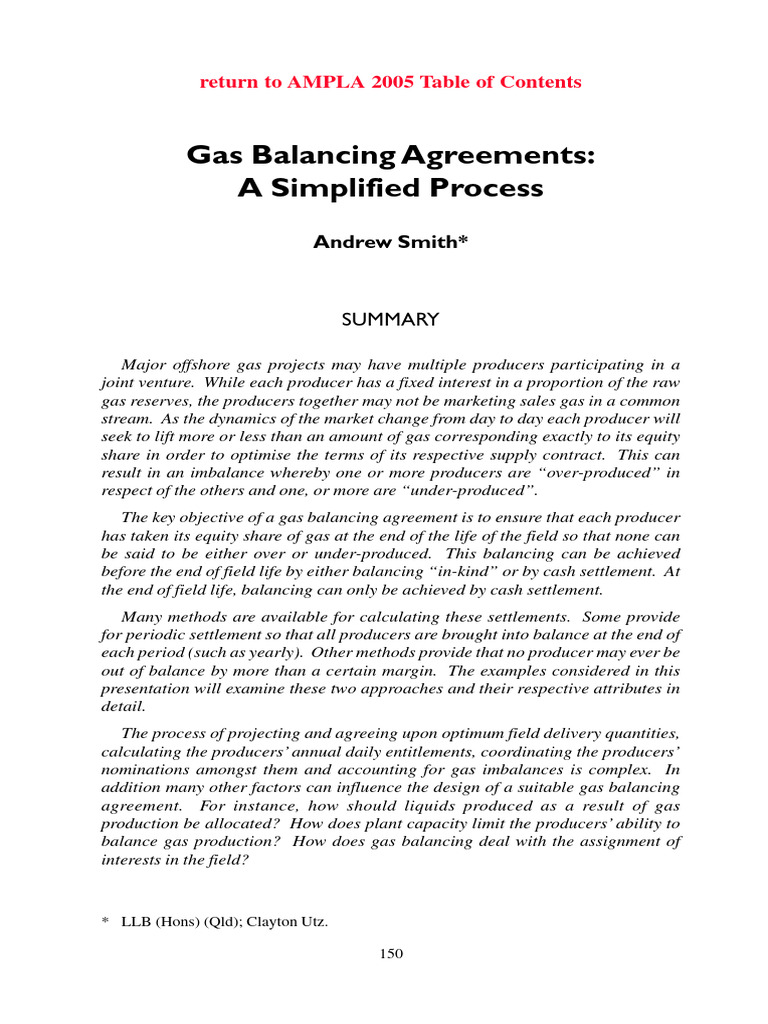 Gas Balancing Agreement | PDF | Interest | Gases