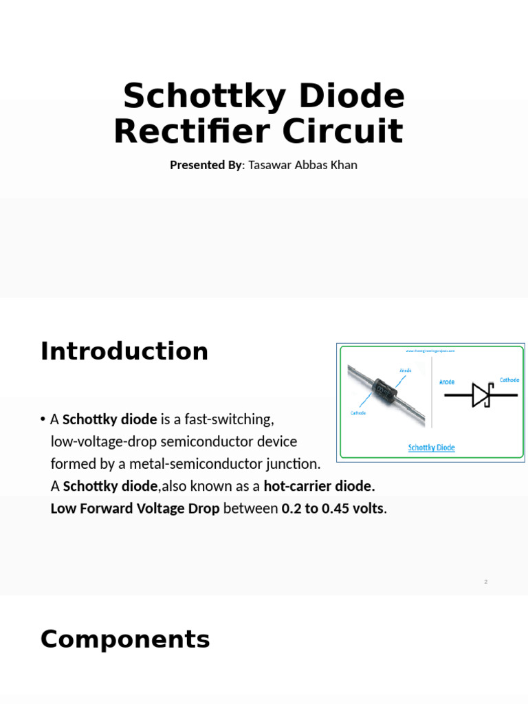Schottky Diode Rectifier Circuit | PDF
