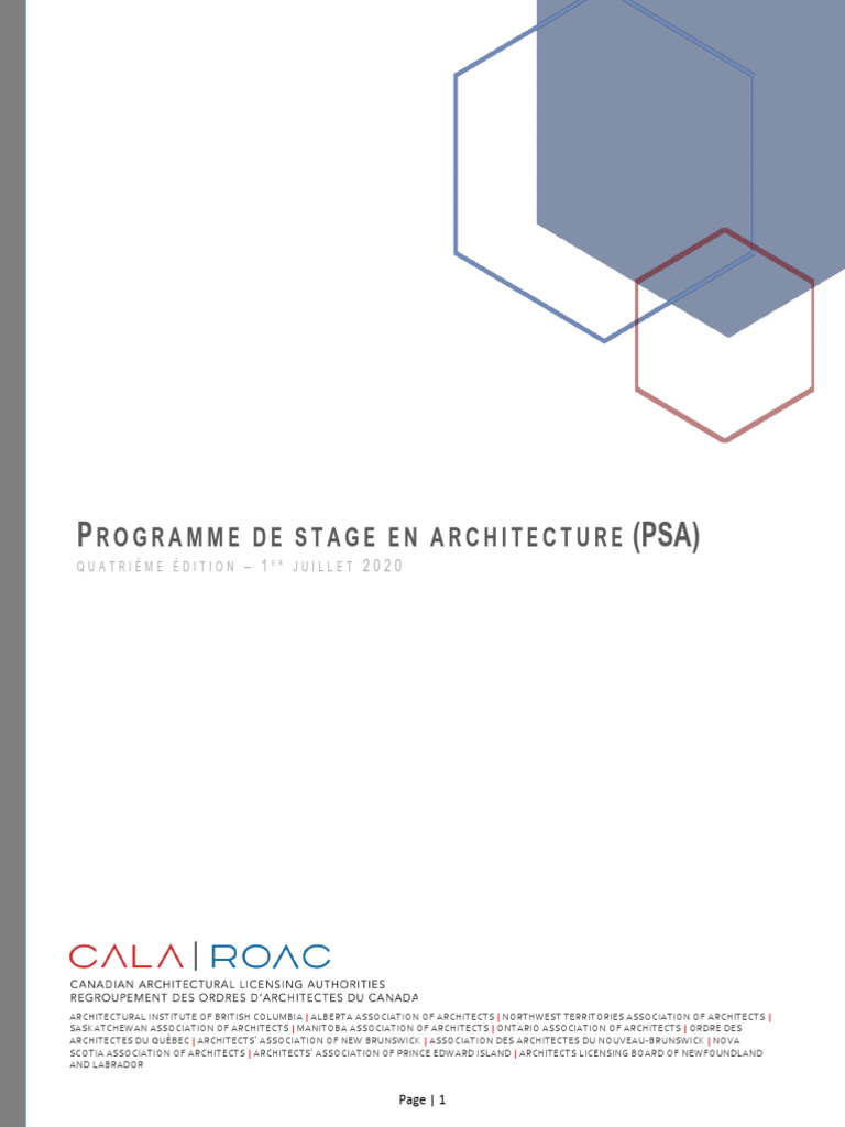 Programme de Stage en Architecture (PSA) | PDF | Architecte ...
